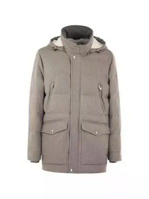 Brunello Cucinelli Down Jacket With Detachable-hood - Neutrals