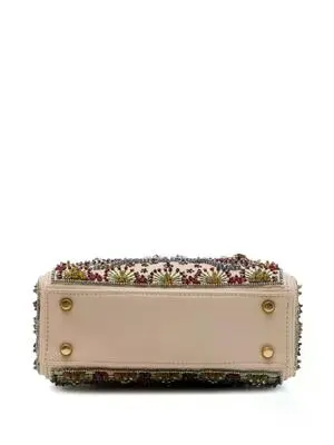 Dior 2017 Mini Calfskin Beaded And Embroidered Lady Satchel