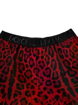 Dolce & Gabbana Leopard-print Logo-waistband Track Shorts
