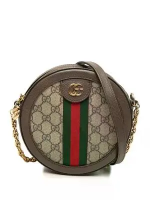 Gucci 2016-2026 Mini Gg Supreme Web Ophidia Round Crossbody Bag