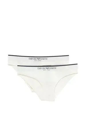 Emporio Armani Logo-waistband Briefs - White