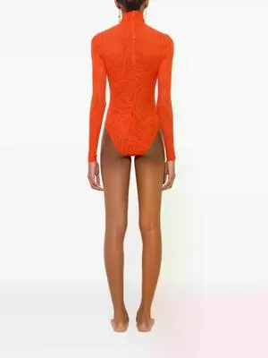 Emilio Pucci High-neck Jacquard Tulle Bodysuit