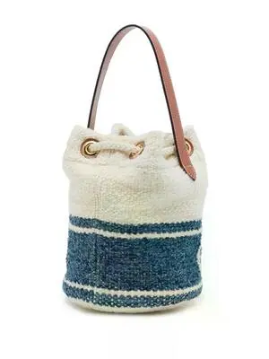 Celine 2021 Teen Plein Soleil Canvas Drawstring Bucket Bag