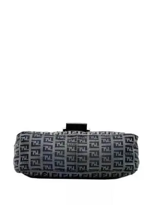 Fendi 2000-2010 Zucchino Canvas Double Flap Shoulder Bag