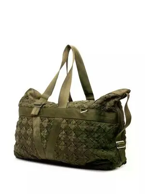 Bottega Veneta 2012-2026 Canvas Intrecciato Webbing Cassette Duffle Bag Travel Bag - Green