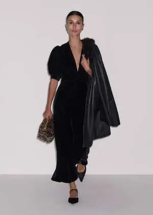 ME+EM Silk Blend Velvet Maxi Dress