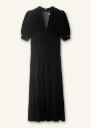 ME+EM Silk Blend Velvet Maxi Dress