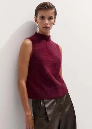 ME+EM Brushed Cashmere High Neck Straight Vest