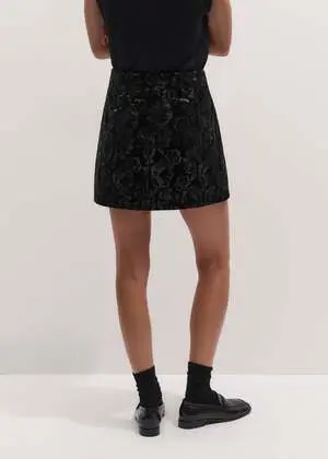 ME+EM Sequin Velour Mini Skirt