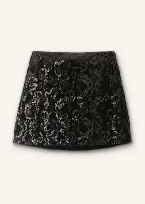 ME+EM Sequin Velour Mini Skirt