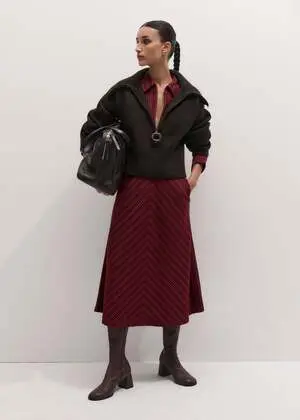 ME+EM Stripe Tweed Midi Dress