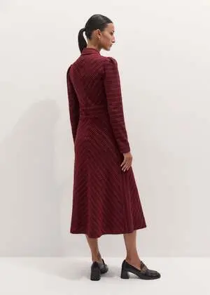 ME+EM Stripe Tweed Midi Dress