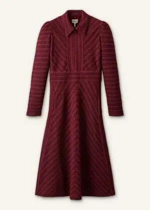 ME+EM Stripe Tweed Midi Dress
