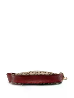 Fendi 20th Century Mini Zucchino Canvas Half Moon Handbag