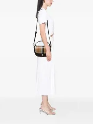 Burberry 2023-2026 Leather Trimmed House Check Coated Canvas Highlands Satchel