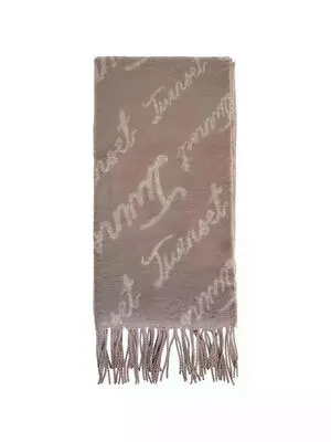 TWINSET Logo-pattern Fringed Scarf