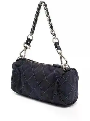 Prada 2000-2013 Impuntu Tessuto Barrel Pochette Shoulder Bag