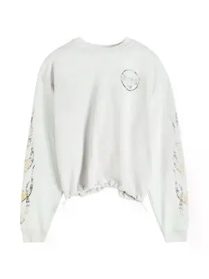 DIESEL® Drawstring-hem Sweatshirt With Crack Print