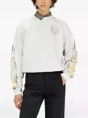 DIESEL® Drawstring-hem Sweatshirt With Crack Print