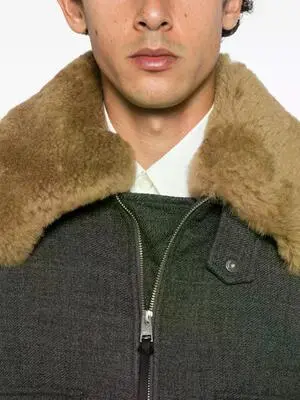 AMI Paris Shearling-collar Wool Jacket