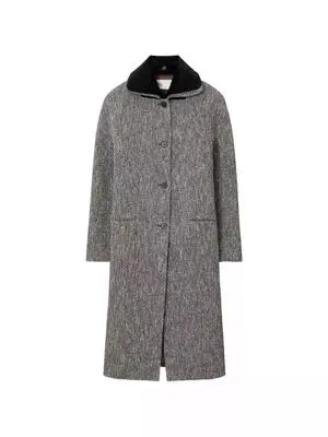 Tory Burch Wool Bouclé Coat - Grey