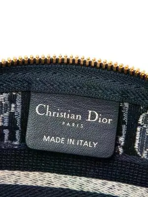Dior 2021 Oblique Embroidered Velvet Cosmetic Pouch - Blue