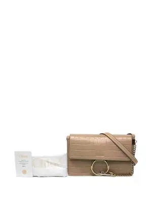 Chloé 2019 Small Croc Embossed Leather Faye Crossbody Bag