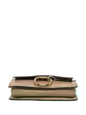 Chloé 2019 Small Croc Embossed Leather Faye Crossbody Bag - Neutrals