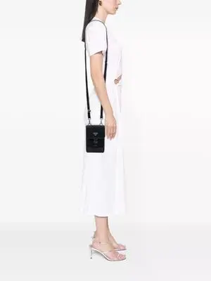 Prada 2000-2013 Saffiano Trimmed Re Nylon Smartphone Case Crossbody Bag
