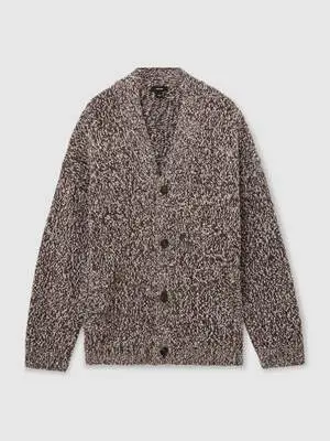 REISS Finsbury Wool-blend Speckled-knit Cardigan