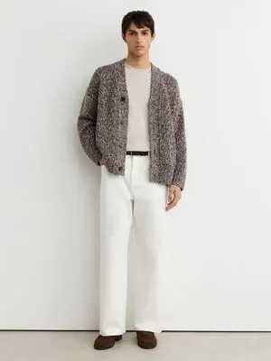REISS Finsbury Wool-blend Speckled-knit Cardigan