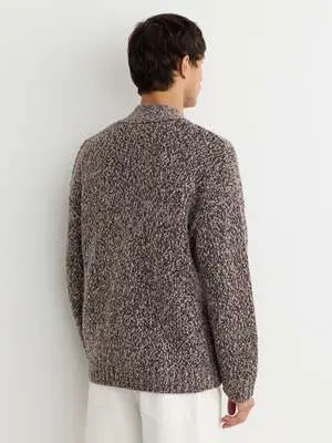 REISS Finsbury Wool-blend Speckled-knit Cardigan