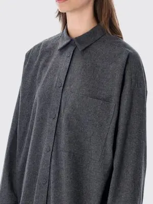 BY MALENE BIRGER Relaxed Fit Organic Cotton Shirt With Dropped Shoulders - Grey
