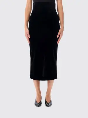 Alberta Ferretti High-waisted Velvet Midi Pencil Skirt With Back Slit