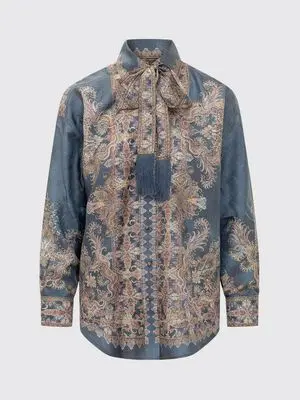 Zimmermann Valiant Paisley-print Silk Blouse With Pussy-bow Collar And Long Sleeves - Multicolor