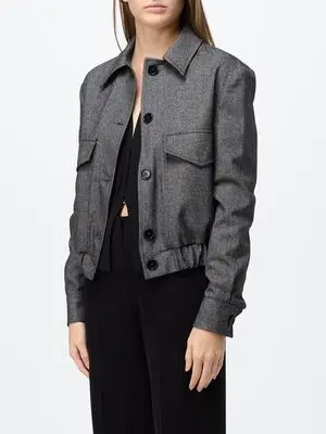 HANITA Rayon Bomber Jacket With Classic Collar