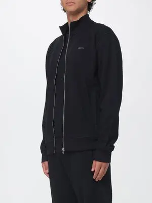DIESEL® Cotton Full-zip Sweatshirt With Mock Neck And Slit Pockets
