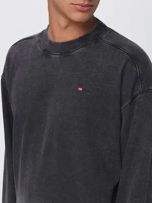 DIESEL® Crewneck Cotton Sweatshirt With Contrasting Logo And Dropped Shoulders