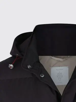 Eleventy Quilted Gilet In A Wool Blend With A Padded Hood And High Neck