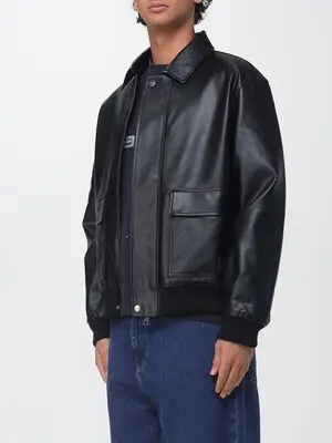 Carhartt Work In Progress Faux Leather Shirt Jacket With Dropped Shoulders - Black