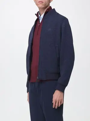 Etro Viscose Blend Bomber Jacket With Embroidered Pegasus Logo - Blue