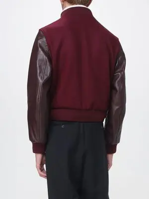 Celine Varsity Bomber Jacket In Virgin Wool Blend With Appliqué Logo