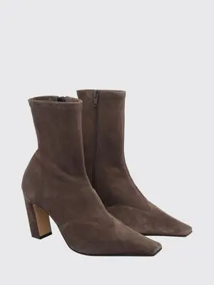 Khaite Nevada Suede Ankle Boots With High Block Heel