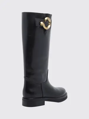 Etro Calfskin Leather Knee-high Boots With Buckle Detail - Black