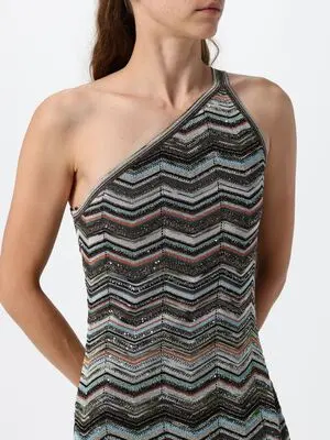 Missoni One-shoulder Zig Zag Lurex Long Gown