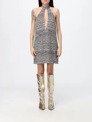 Missoni Multi Striped Sheath Mini Dress With Halter Neck