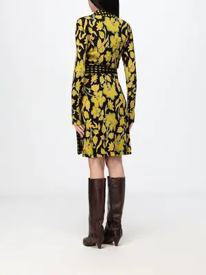 Diane Von Furstenberg Floral Print Viscose Wrap Mini Shirt Dress