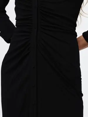 Diane Von Furstenberg Slim Fit Ruched Shirt Mini Dress In Viscose