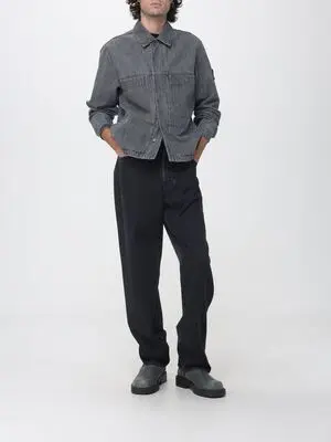 Stone Island Cotton Denim Shirt Jacket With Compass Logo Patch
