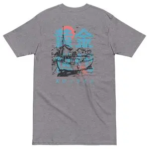 ANCHOR & CREW Heather Two Fisherman Japan Era Heavy Cotton T-shirt - Grey